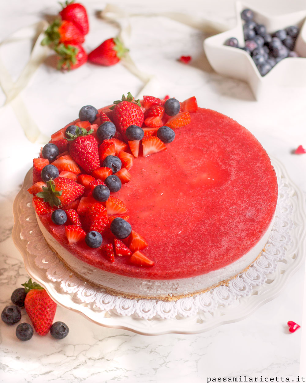 Torta Fredda alle Fragole e Yogurt, Senza Cottura - Passami La Ricetta